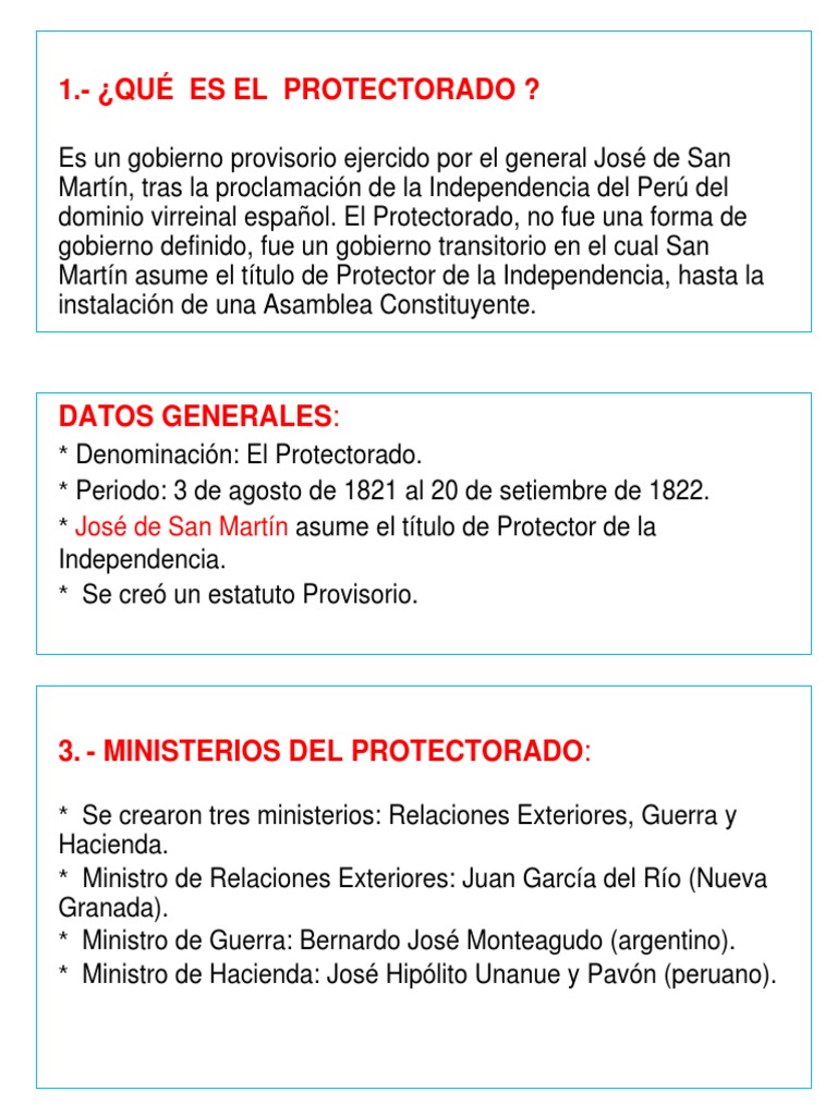 Protectorado de José de San Martín | PDF | Perú | América del Sur