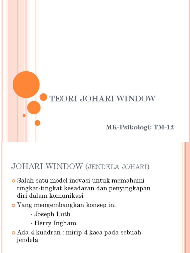 Teori Johari Window | PDF