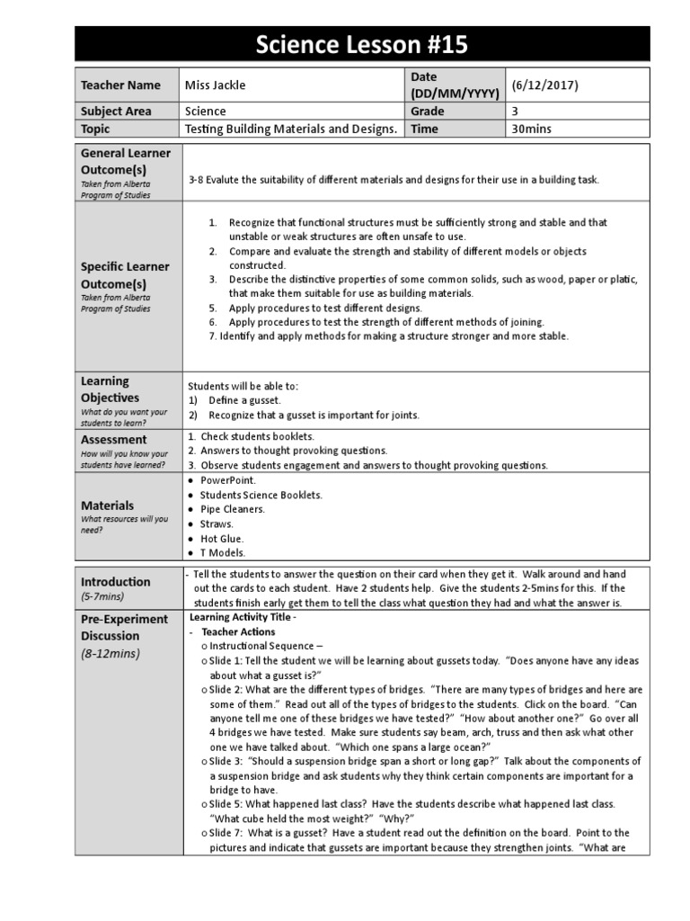 Grade 3 Science: Building Materials | PDF | Question | Bridge