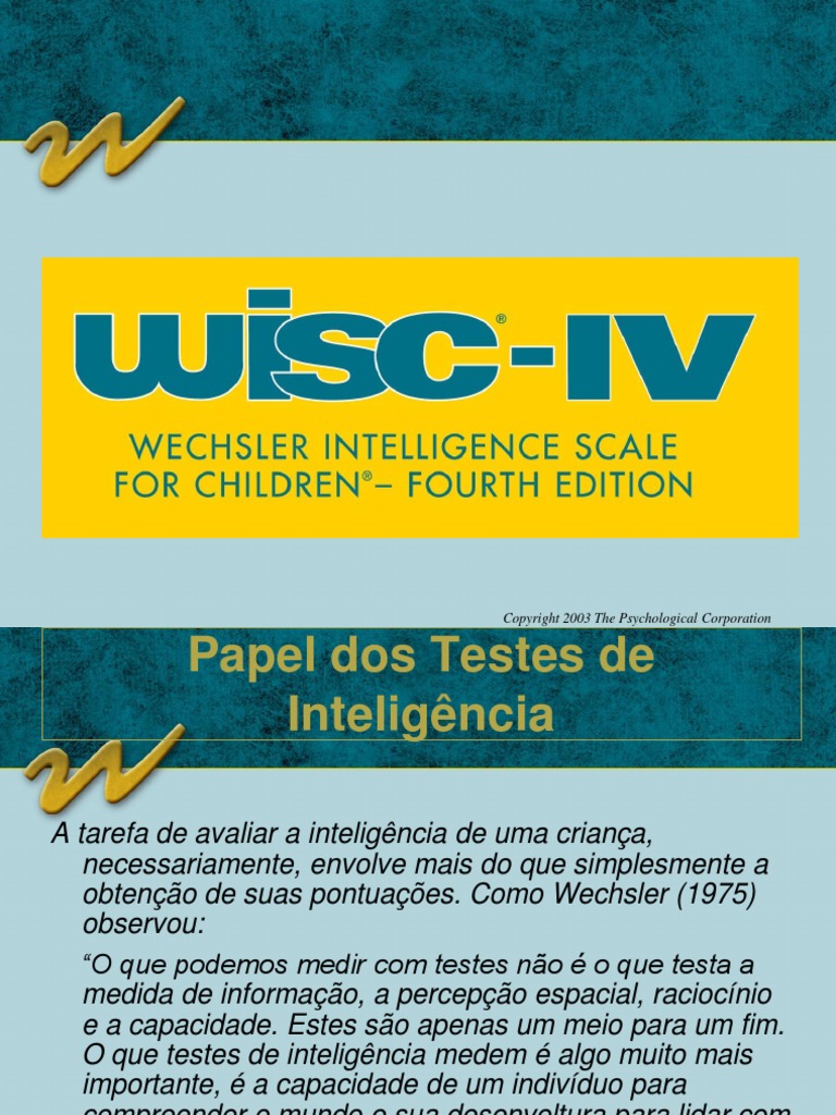 Wisc-Iv | PDF | Percepção | Inteligência