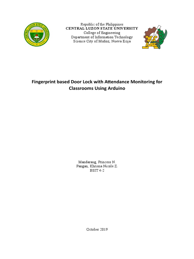 Fingerprint Based Door Lock With Attendance Monitoring For Classrooms ...