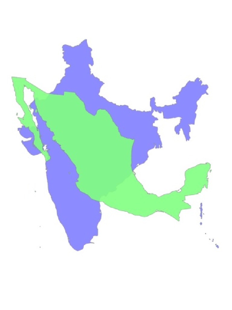 Comparción Tamaño México-India
