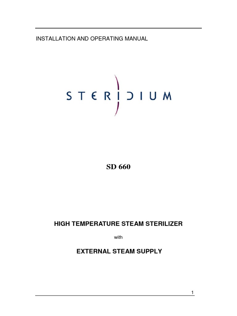 SD 660 - Operating Manual - External Steam Supply - RLM | PDF | Leak ...