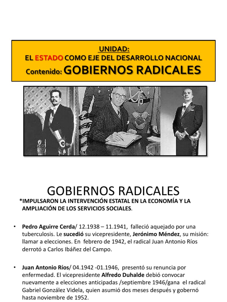 Gobiernos Radicales Chile Pdf Chile Elecciones