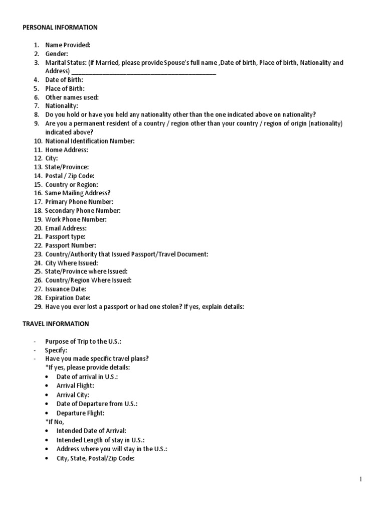 DS-160 Visa Application Overview | PDF | Travel Visa | Passport