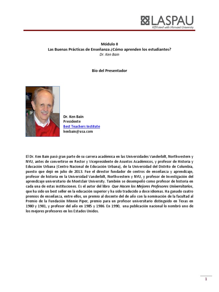 Bio Ken Bain | PDF