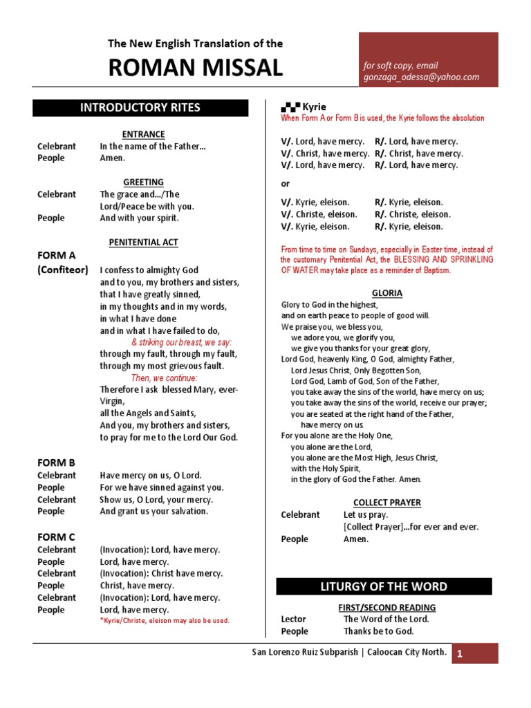 New Roman Missal English | PDF | God The Father | Mercy
