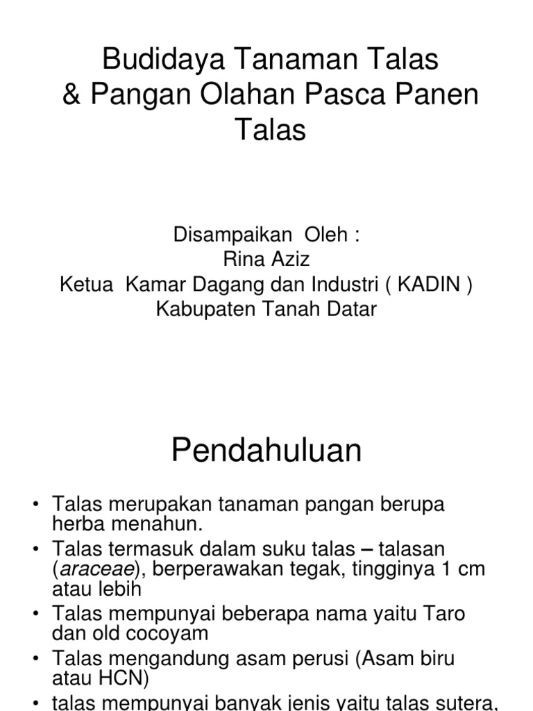 Budidaya Tanaman Talas | PDF