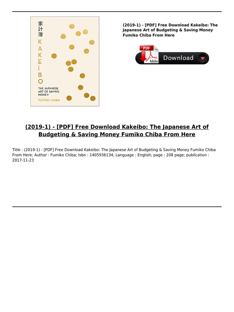 Kakeibo The Japanese Art of Budgeting PDF | PDF | Digital Distribution ...