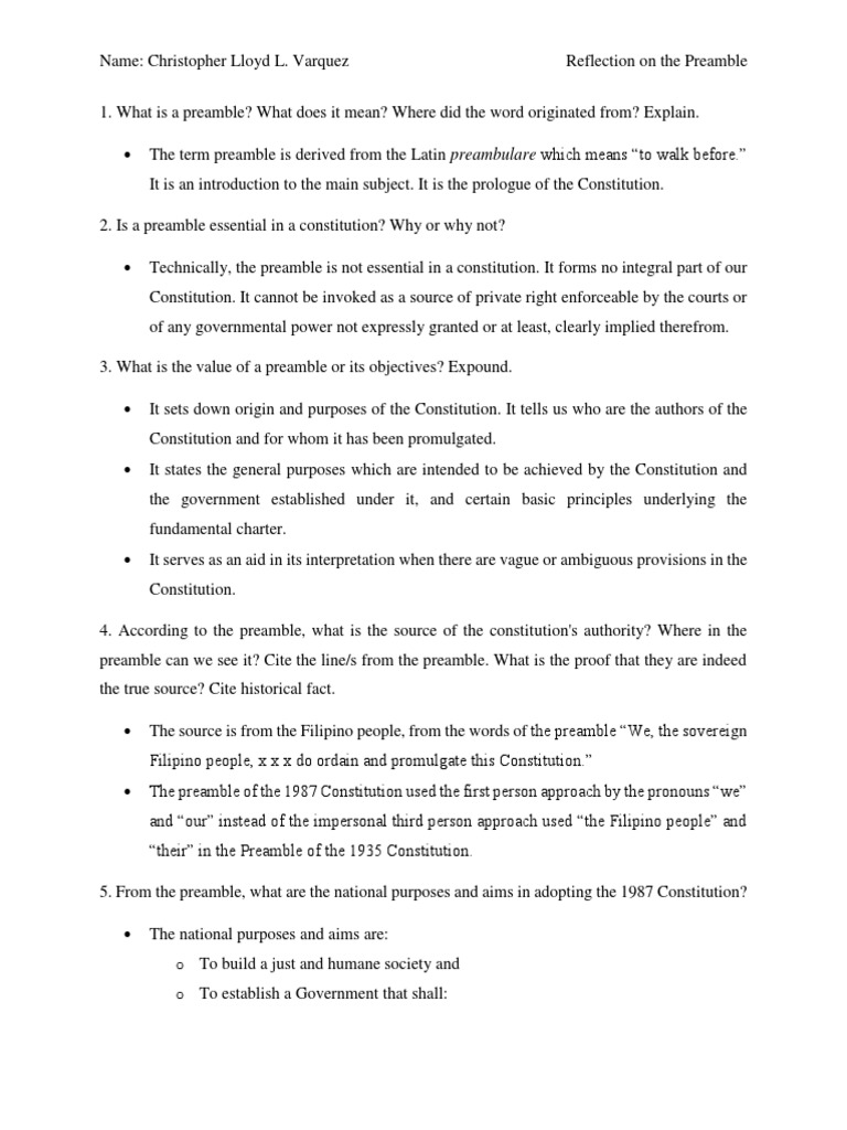 Preamble | Download Free PDF | Common Good | Constitution