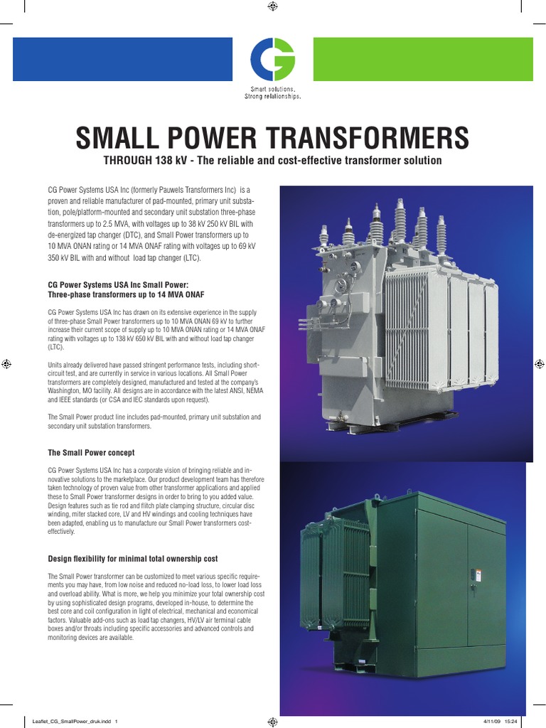 SMALL POWER TRANSFORMERS Crompton Greaves Power Systems | PDF ...