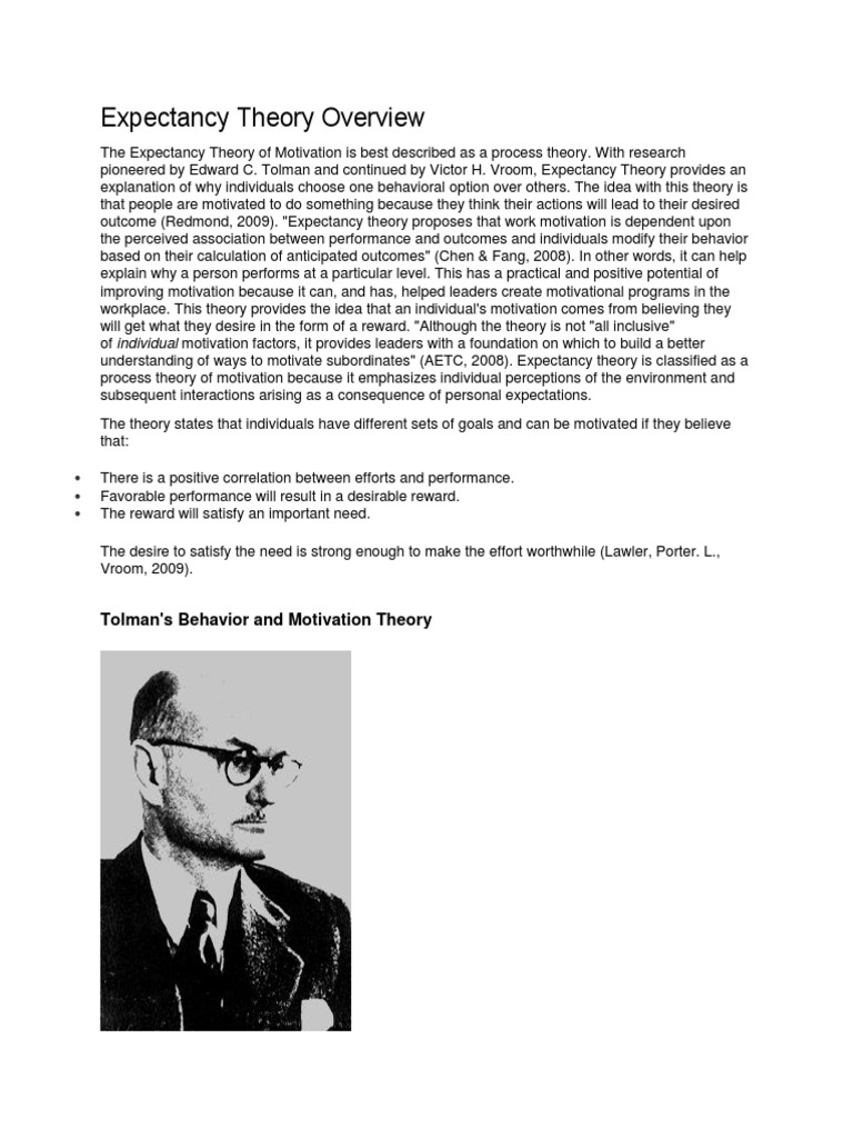 Expectancy Theory Overview | PDF | Motivation | Motivational