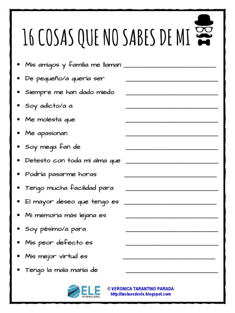 9 Versiones Del Juego Find Someone Who para La Clase de ELE ...