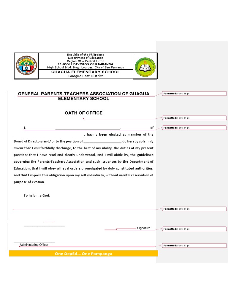 General Parents-Teachers Association of Guagua Elementary School | PDF ...