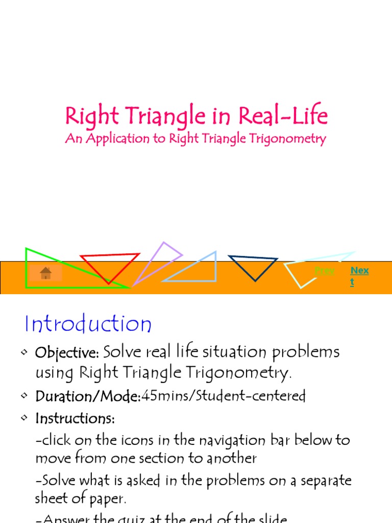 Real-Life Right Triangle Trig | PDF | Triangle | Teaching Mathematics