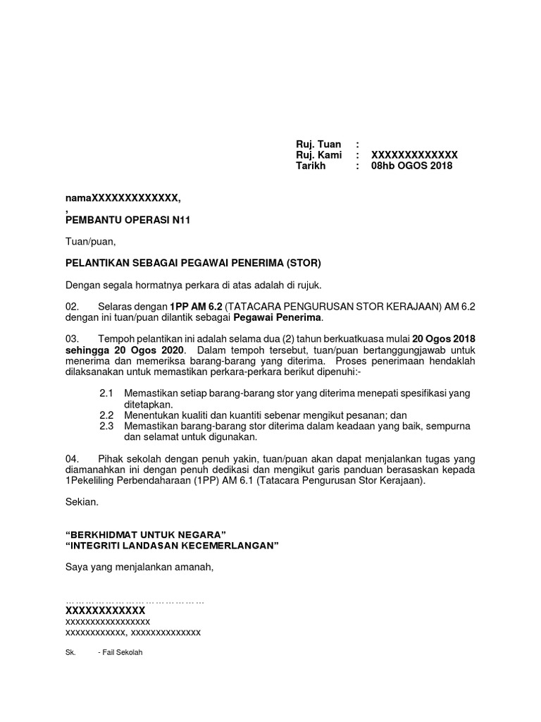 Contoh Surat Lantikan | PDF