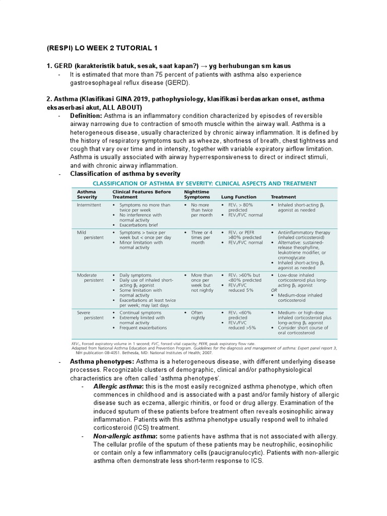 (Respi) Lo Week 2 Tutorial 1 | Descargar gratis PDF | Asthma ...