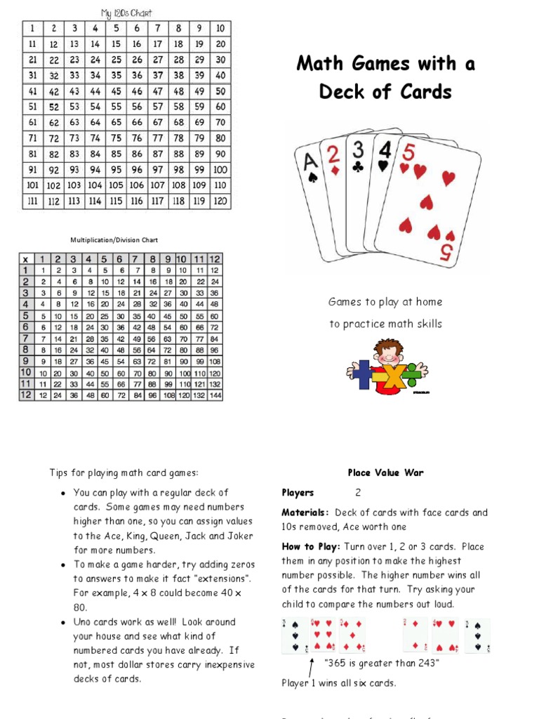 Math Games With A Deck of Cards PDF | Download Free PDF | Playing Cards ...