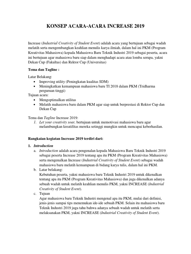 Konsep Acara-Acara (Sharlem) | PDF