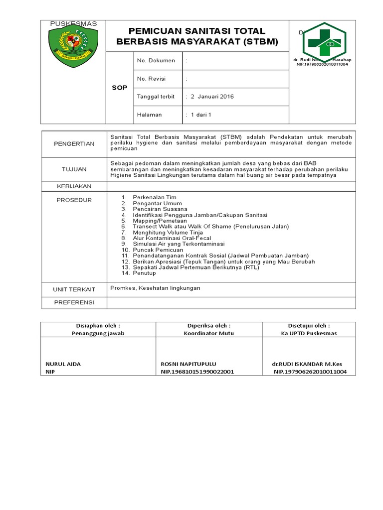 Pemicuan STBM di Puskesmas Batangtoru | PDF