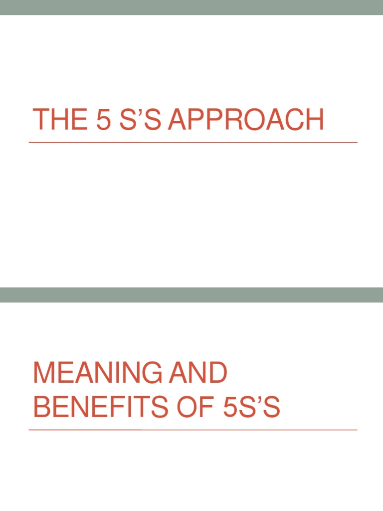 The 5 S'S Approach | PDF | Business