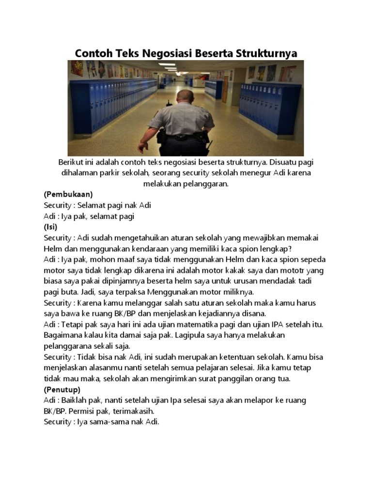 Contoh Teks Negosiasi Beserta Strukturnya | PDF