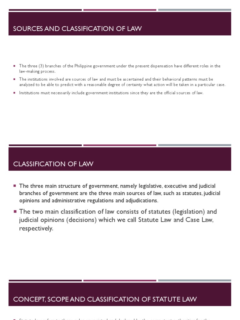 Sources and Classification of Law | PDF | Treaty | Constitution