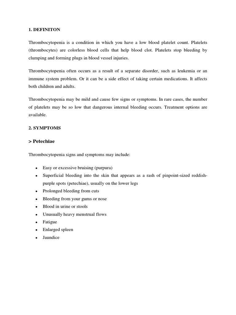 Trobositopenia | PDF | Platelet | Clinical Pathology