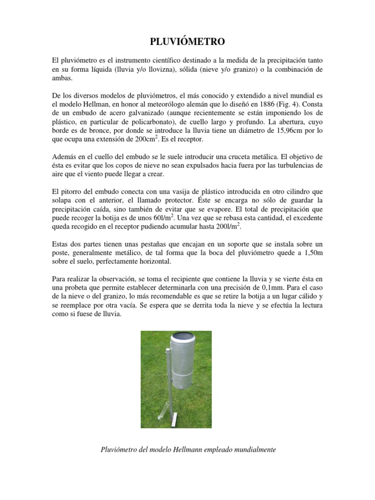 PLUVIÓMETRO | PDF | Precipitación | Lluvia