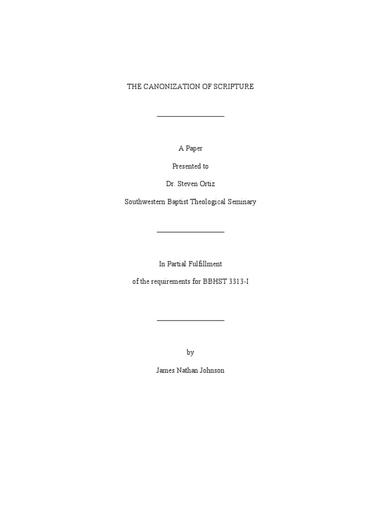 The Canonization of The Bible | PDF | Religious Faiths | Biblical Canon