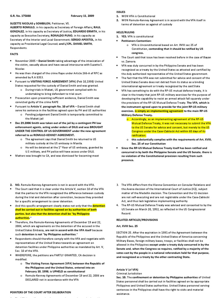 Nicolas Vs Romulo | PDF | Treaty | Ratification