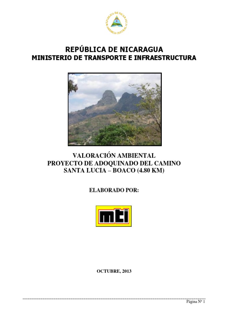 República de Nicaragua: Ministerio de Transporte E Infraestructura | PDF | Residuos | Nicaragua