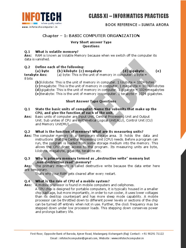 Class XI Informatics Practices Book Reference Sumita Arora | PDF | Read ...