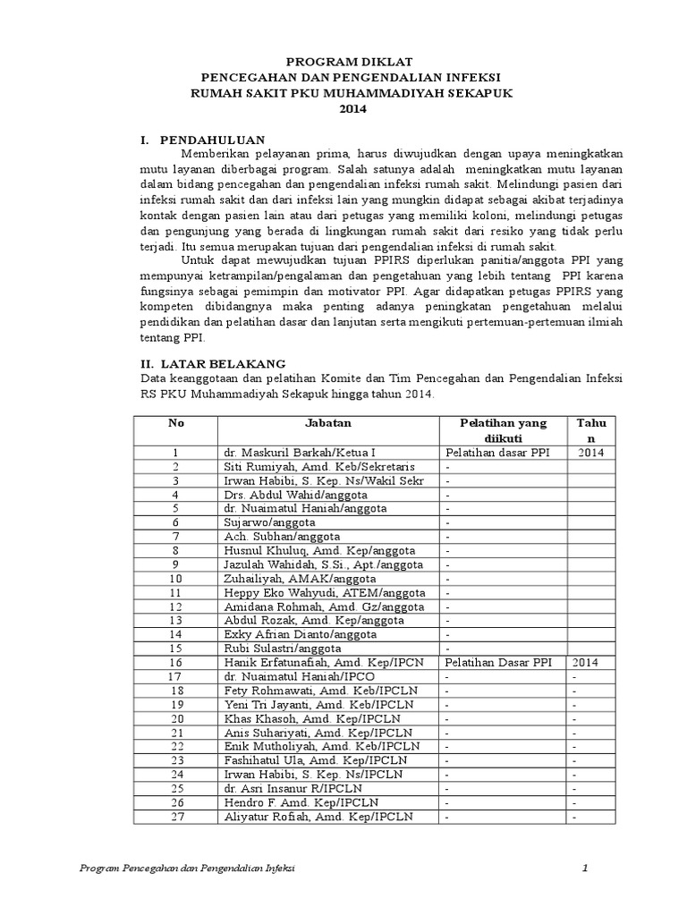 Program Diklat Ppi Rsms | PDF