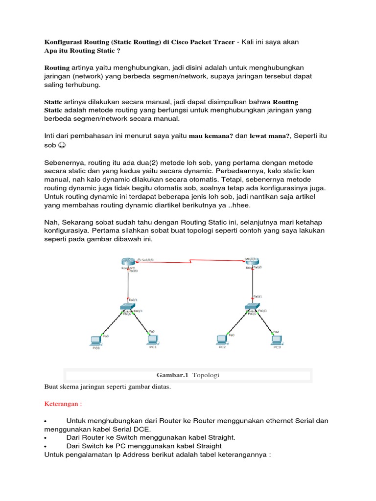 Konfigurasi Routing 2 Router | PDF