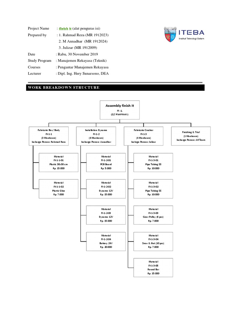 Work Breakdown Structure | PDF | Systems Engineering | Project Management