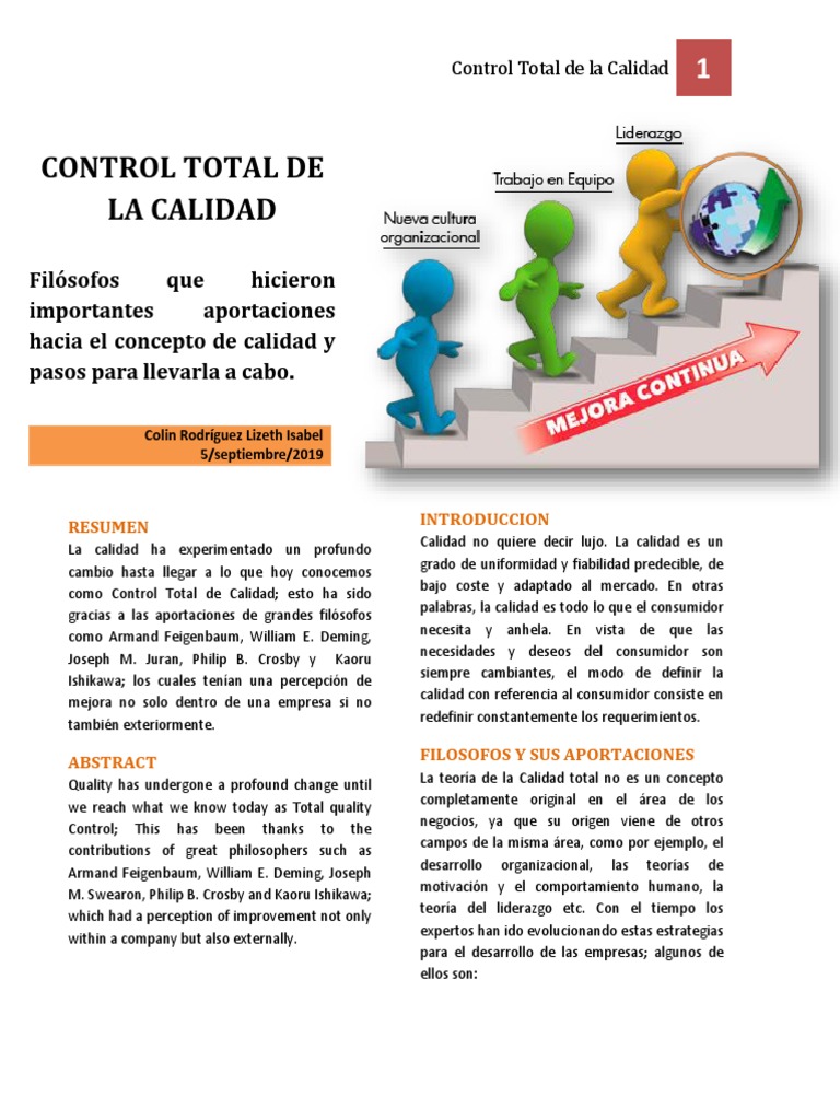 Control Total De La Calidad | Calidad (comercial) | Calidad