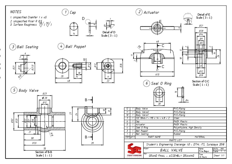 Ball Valve Assembly Drawing Details | PDF | Valve | Plumbing