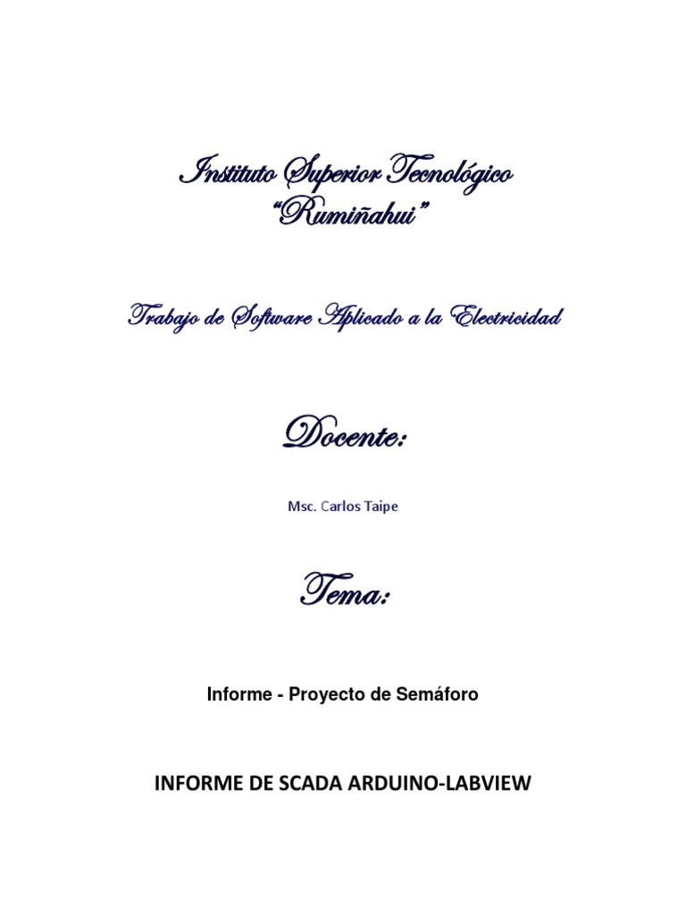 Informe De Semaforo Arduino Labview Pdf Scada Tecnología Digital