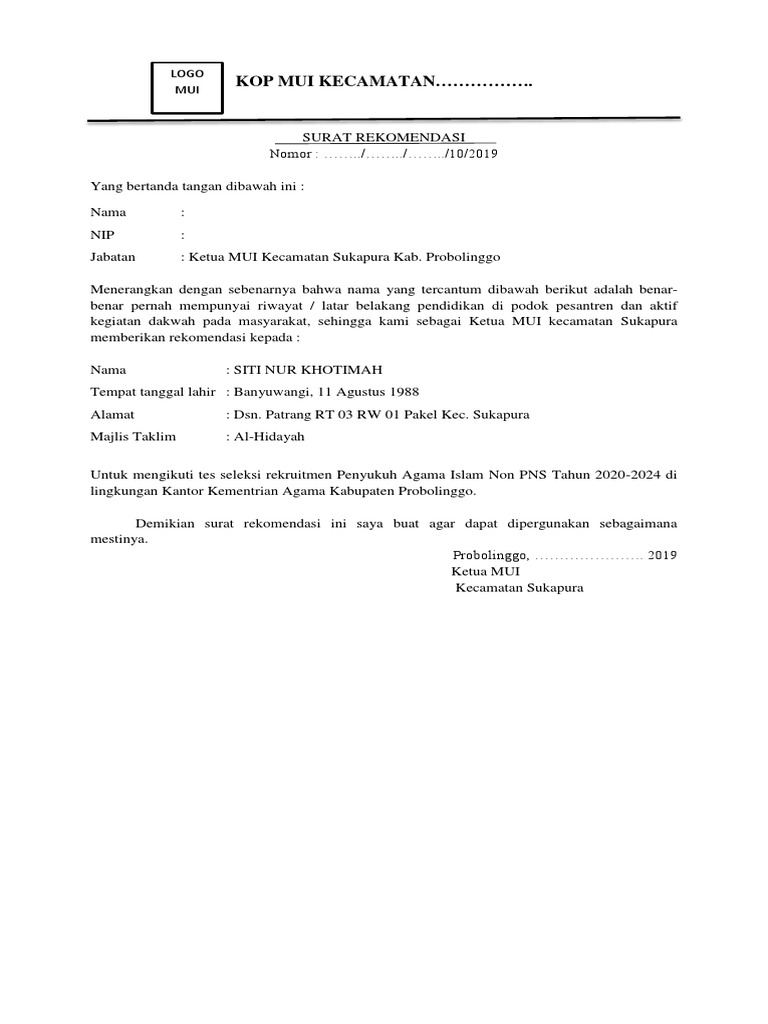 Kop Mui Kecamatan | PDF