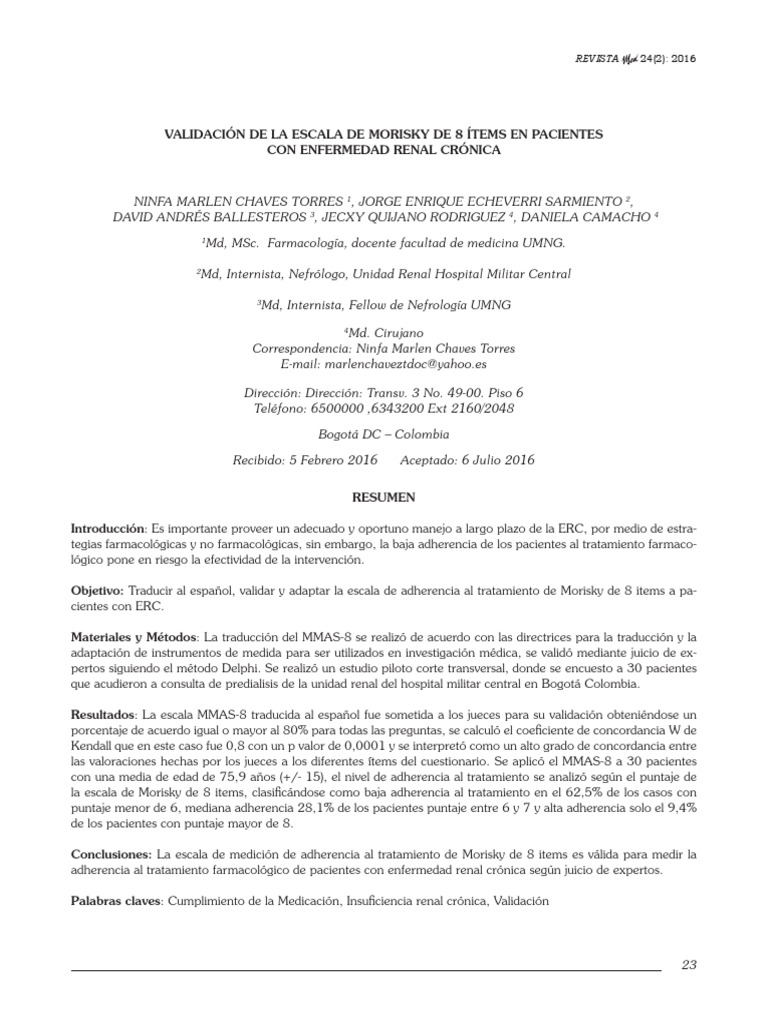 Test de Morisky | PDF | Farmácia | Remédio