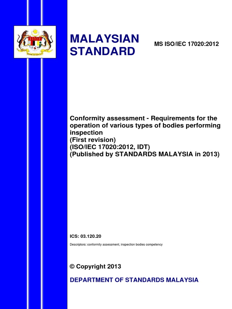 Ms Iso - Iec 17020 - 2012 Prepdf | PDF | Standardization ...