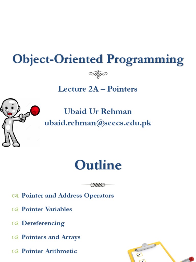 Object Oriented Programming | PDF | Pointer (Computer Programming) | Variable (Computer Science)