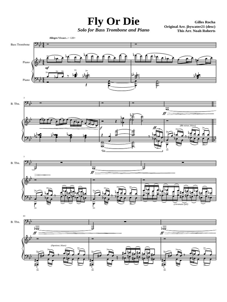 Solo For Bass Trombone and Piano | PDF | Musicology | Classical Music