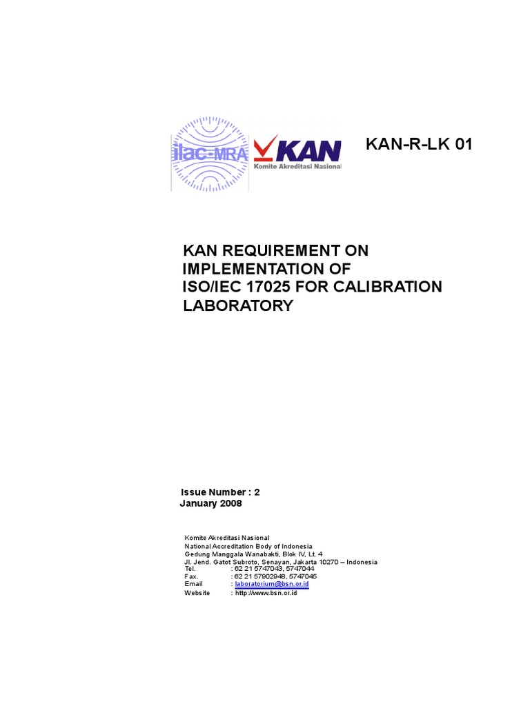 RLK 01 - KAN Requirement For Calibration Laboratory (EN) | PDF ...