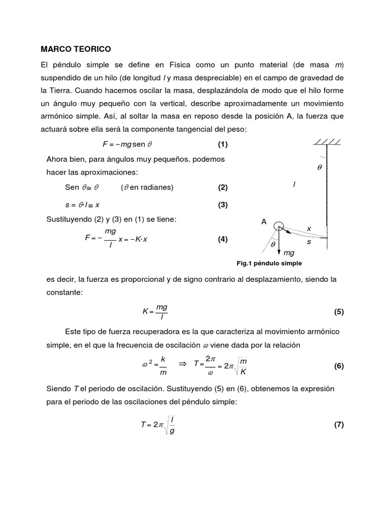 Laboratorio Pendulo Simple | PDF | Péndulo | Medición