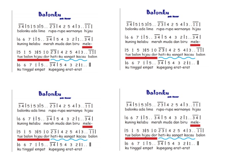 Not Angka Balonku | PDF