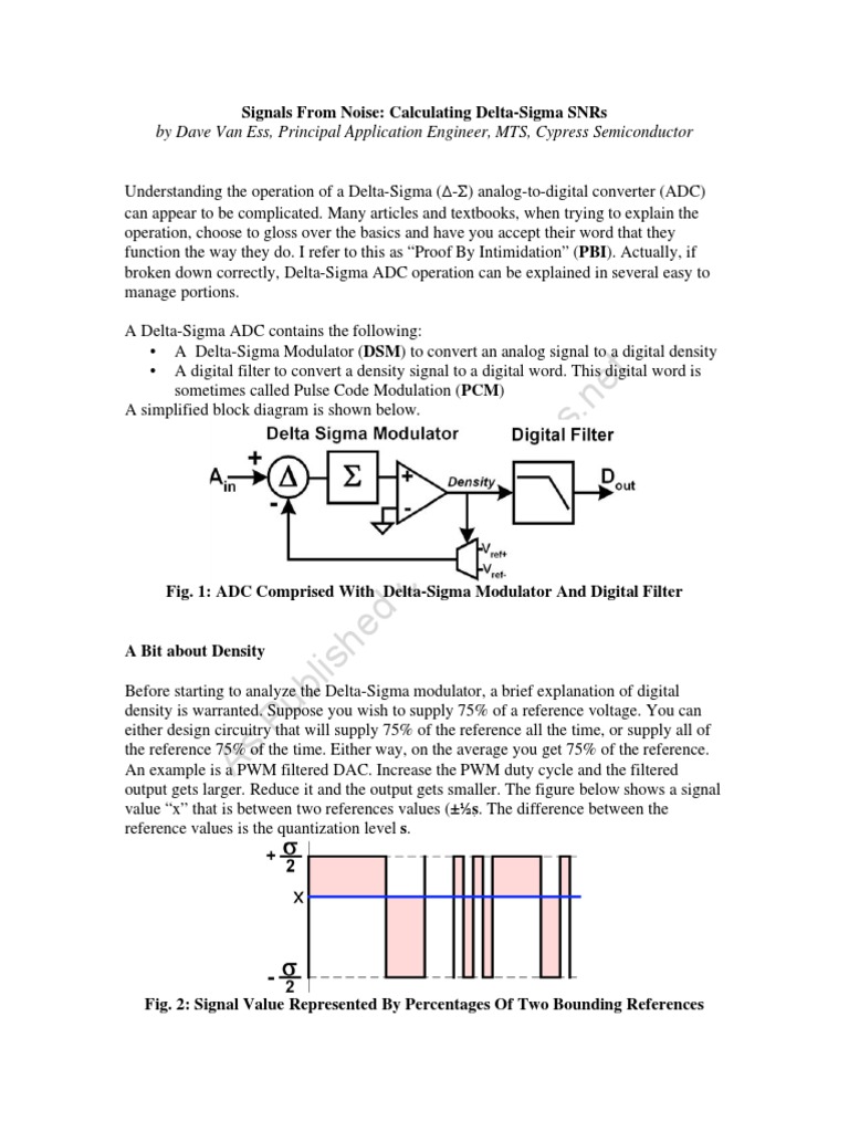Delta-Sigma ADC SNR Calculation Guide | PDF | Signal To Noise Ratio ...
