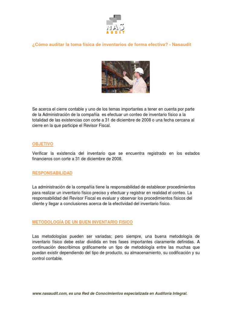 Metodología para Conteo Físico de Inventarios | PDF | Contabilidad ...