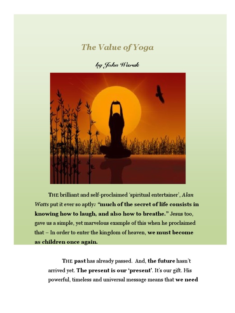 The Value of Yoga | PDF | Yoga | Meditation